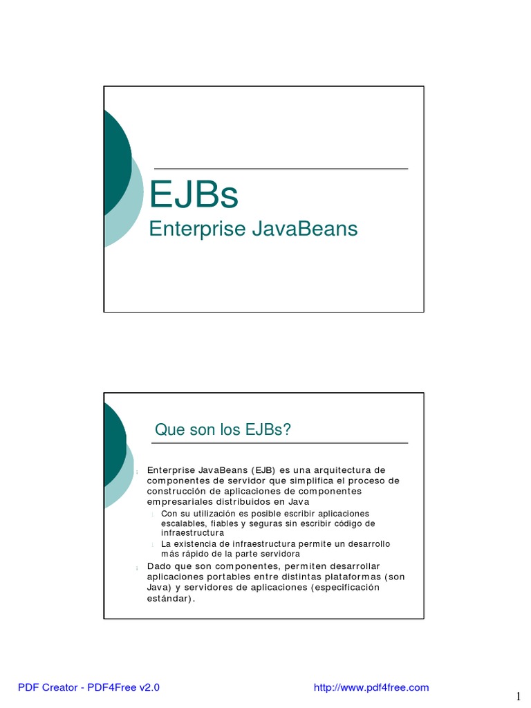 Introduccion EJBs | PDF | Enterprise Java Beans | Programación de computadoras