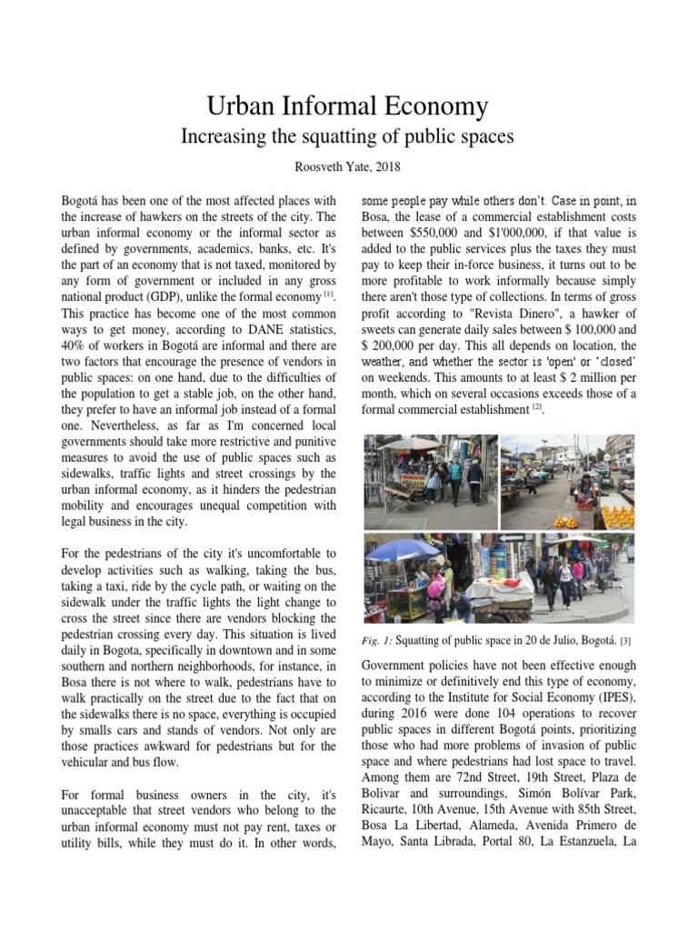 Urban Informal Economy: Increasing The Squatting of Public Spaces | PDF ...
