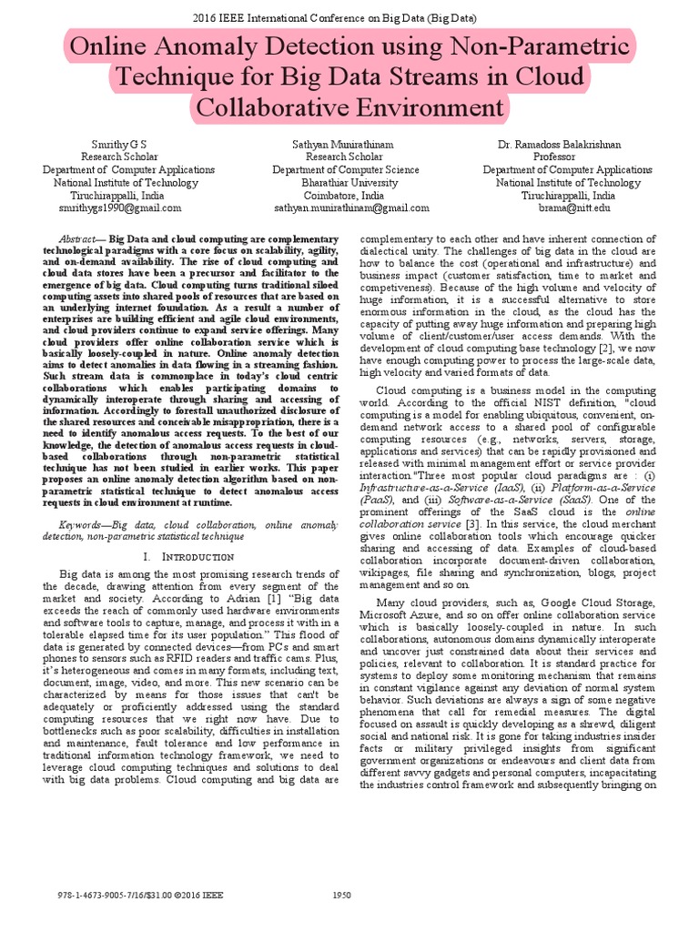 Online Anomaly Detection Using Non-Parametric Technique For Big Data Streams in Cloud ...
