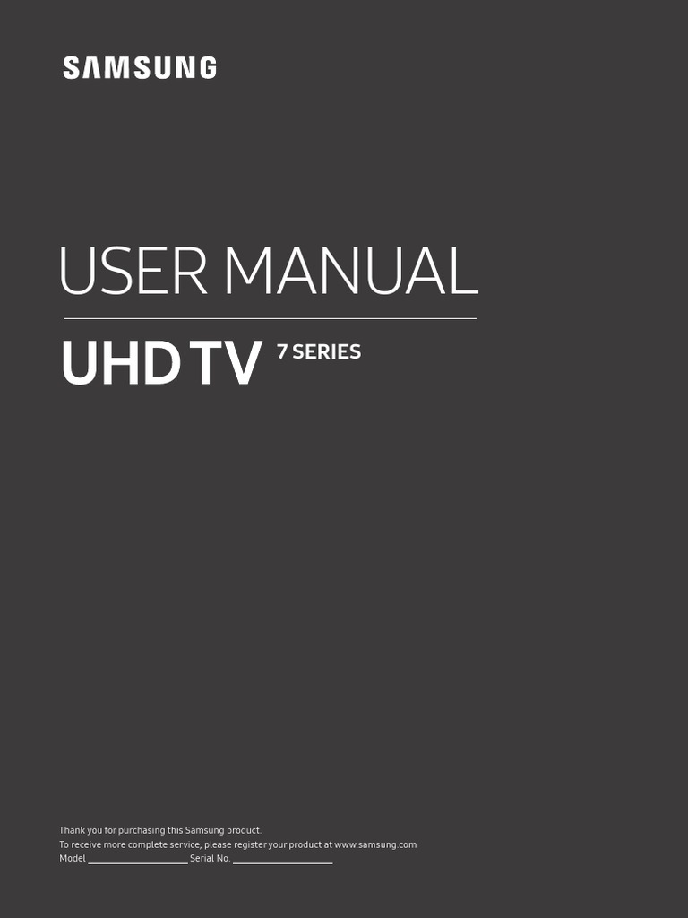 UHD TV 7 Series Samsung User Manual | PDF | Wi Fi | Computer Network