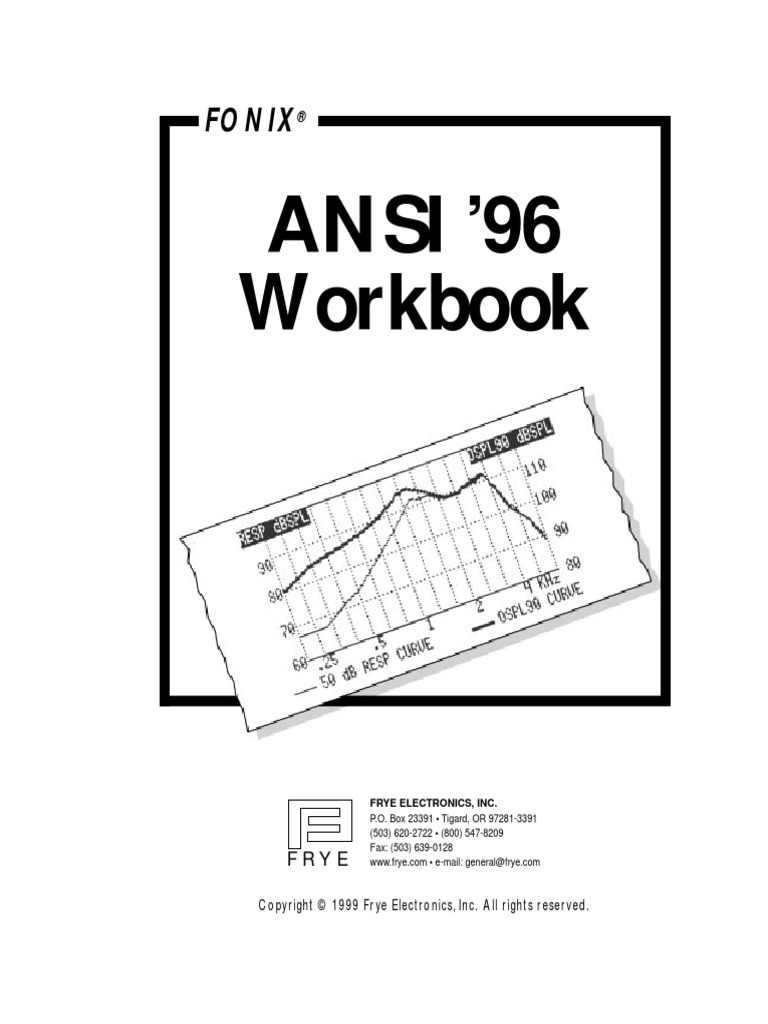 ANSI '96 Workbook: Fonix | PDF | Decibel | Hearing Aid