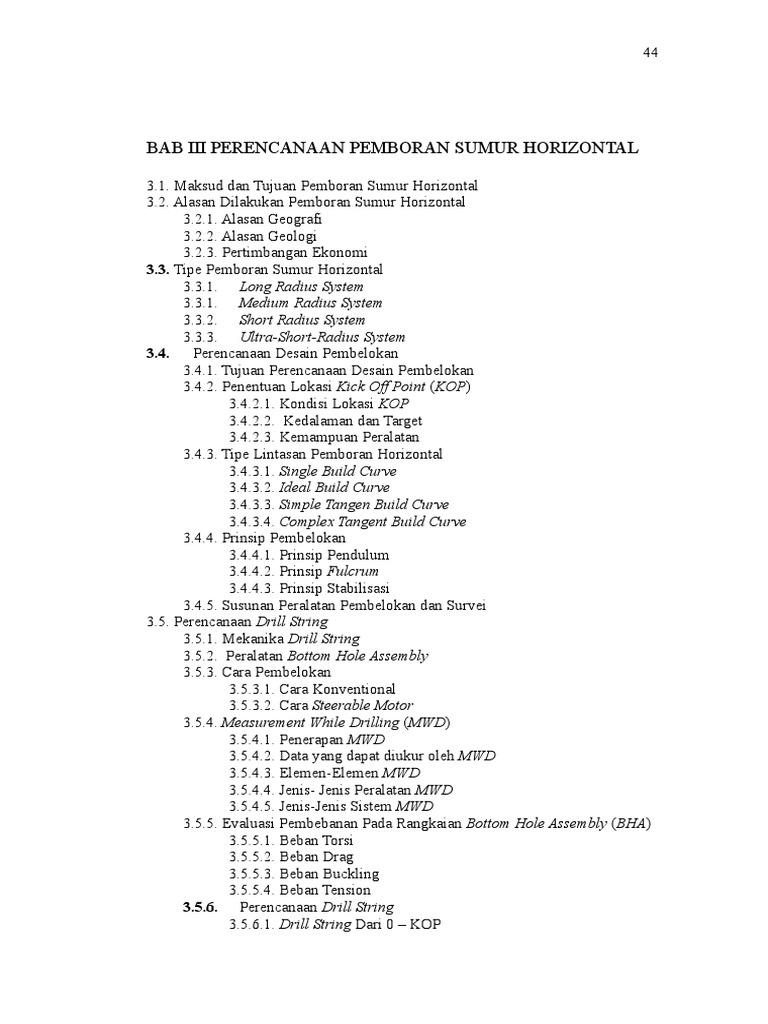 Perencanaan Pemboran Sumur Horizontal | PDF