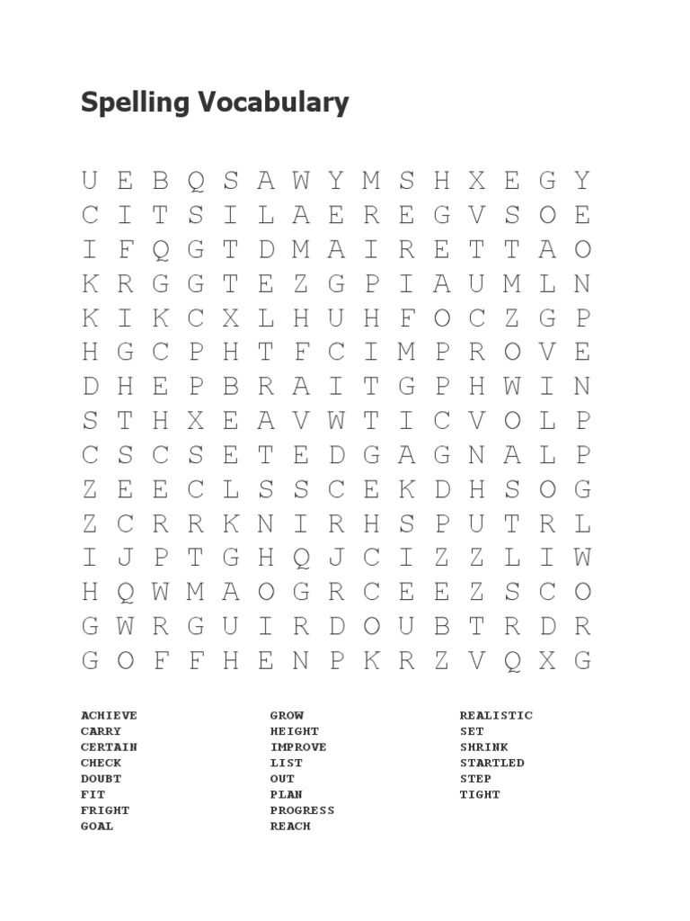 Spelling Vocabulary | PDF