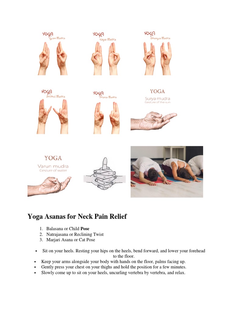 Yoga Asanas For Neck Pain Relief | PDF | Cardiovascular Diseases | Finger