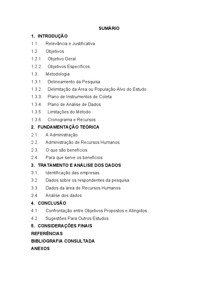 Modelo de Sumario Projeto