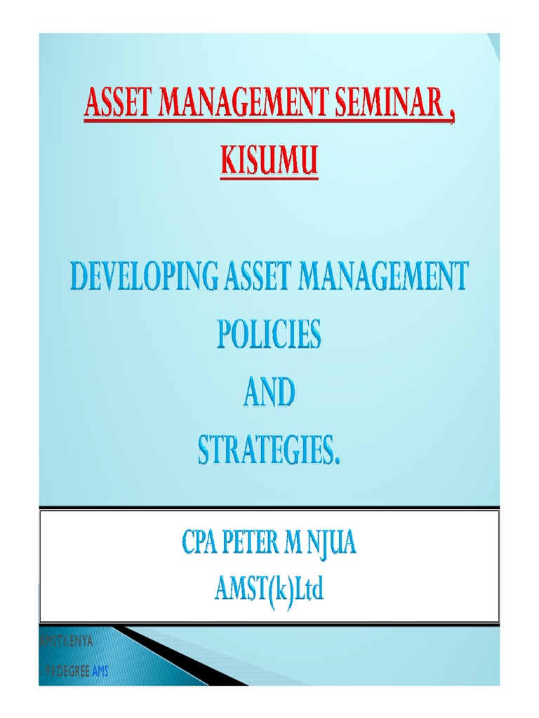 Assets Management Policy and Strategies. ICPAK PDF | PDF | Investment ...