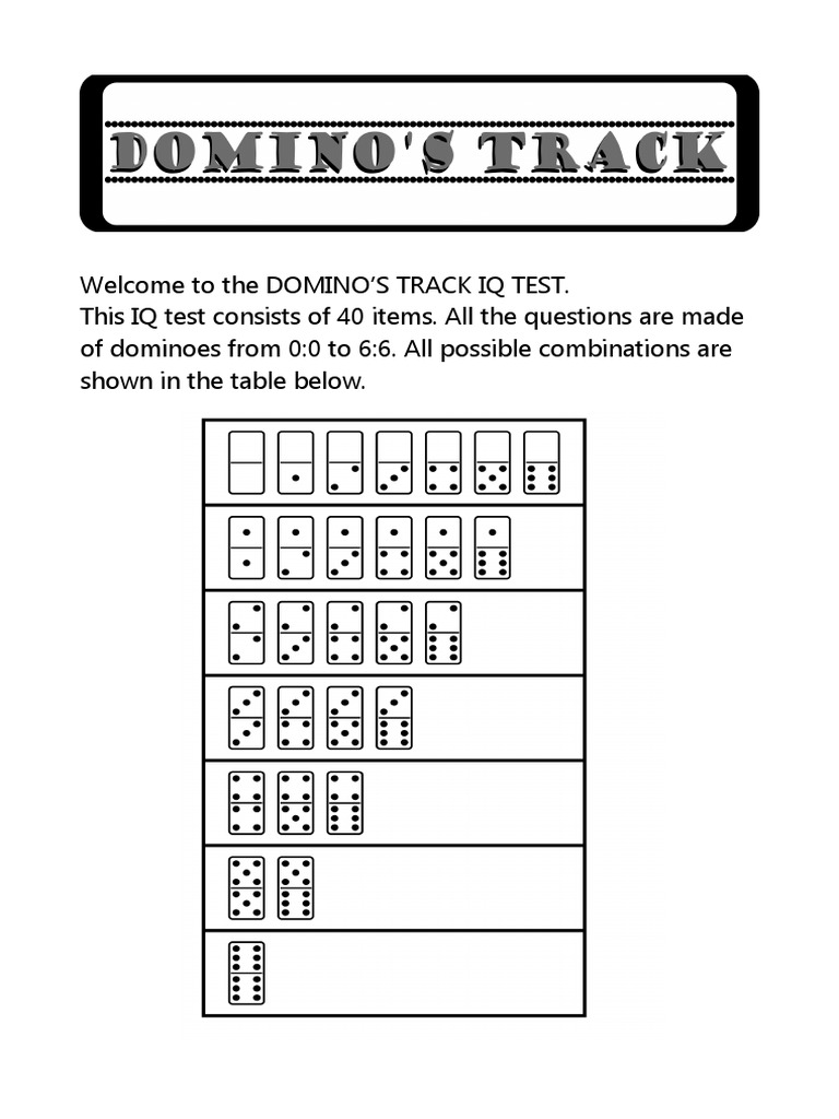 Dominos Track Iq Test | PDF