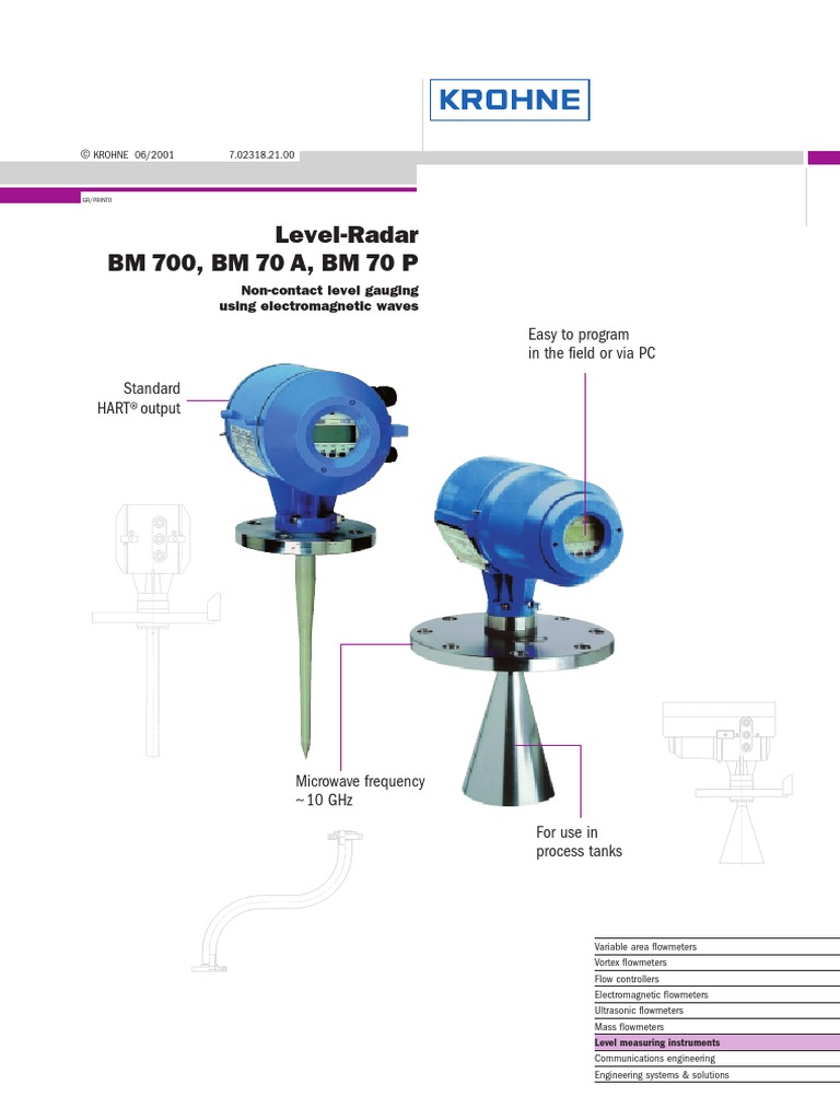 Level-Radar BM 700, BM 70 A, BM 70 P: Easy To Program in The Field or ...