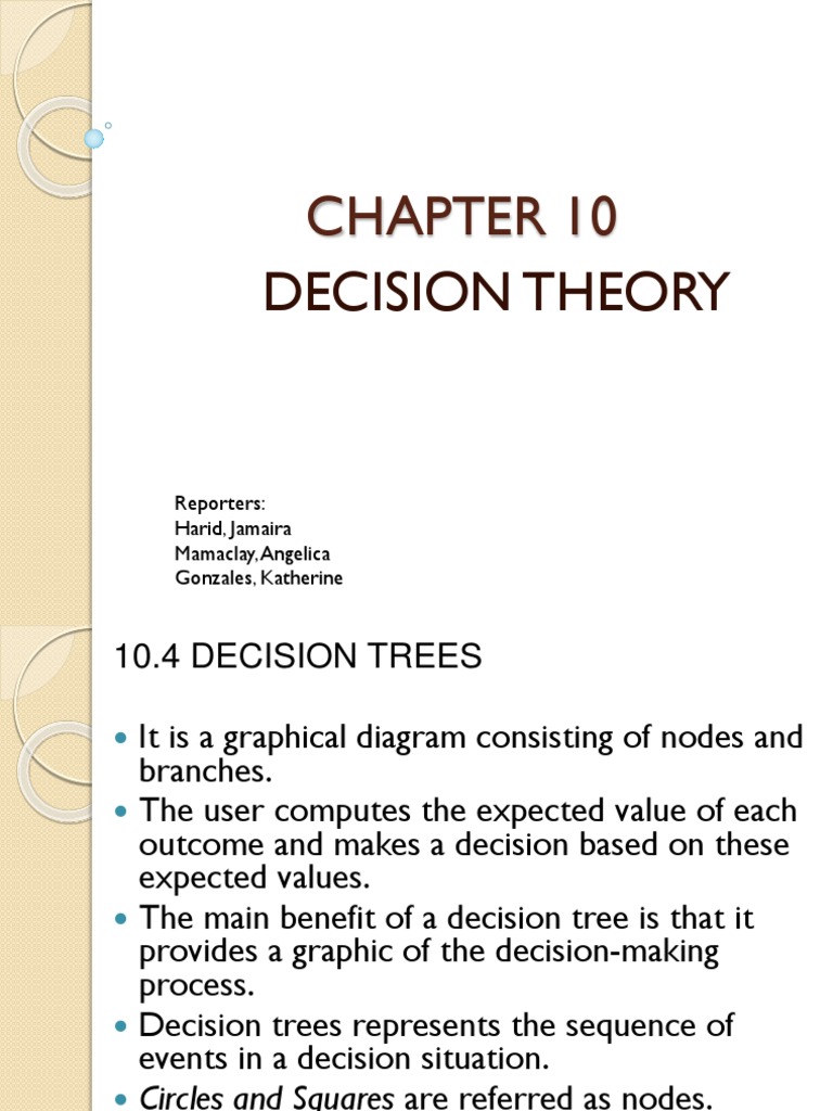 Chapter 10 Decision Trees Theories | PDF | Expected Value | Bayesian Inference