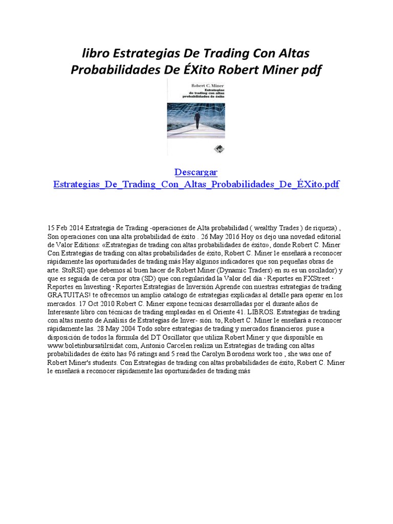 Estrategias de Trading Con Altas Probabilidades de ÉXito | PDF