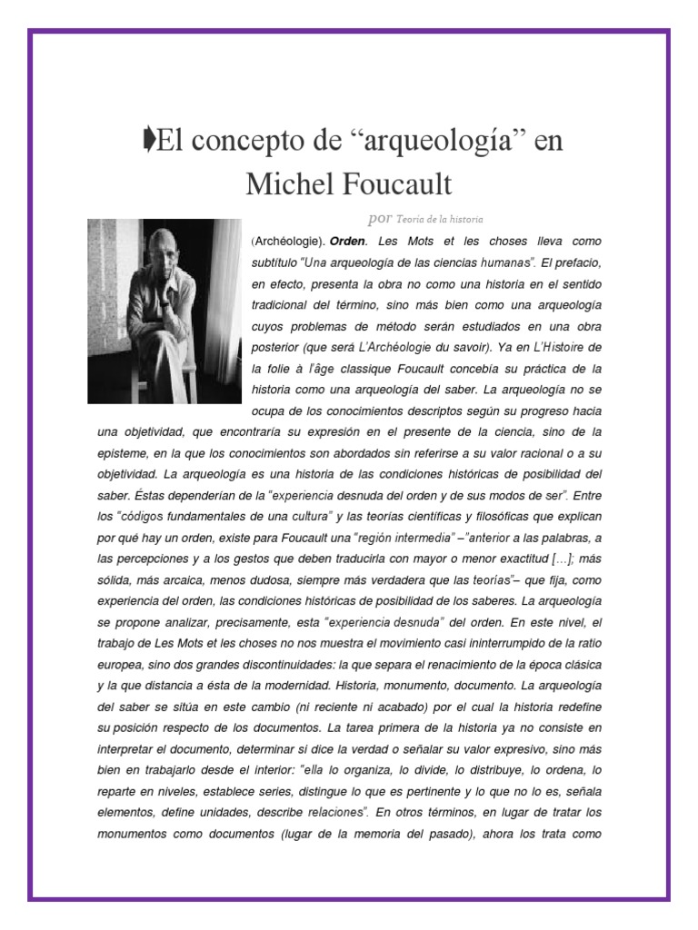 Genealogia Del Saber Foucault | PDF | Michel Foucault | Arqueología