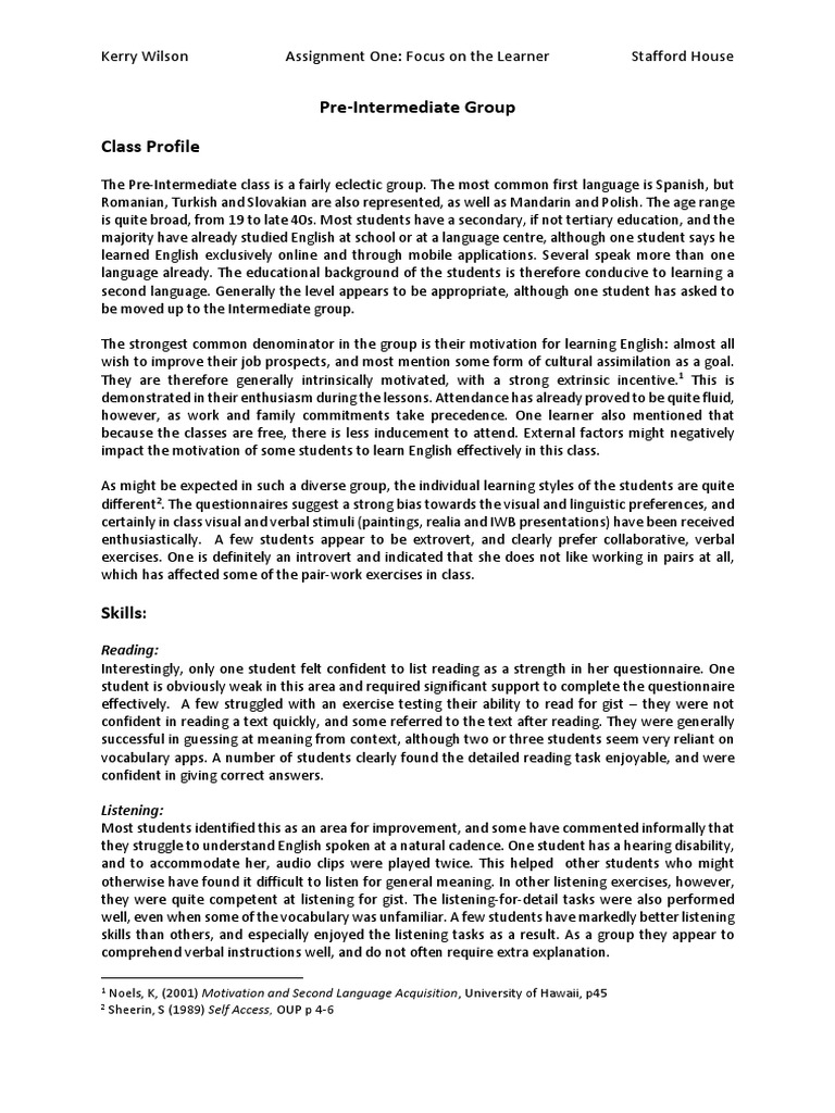 CELTA Assignment 1 | PDF | Phrase | Vocabulary