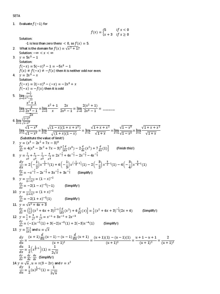 Reviewer Calculus | PDF | Tangent | Slope