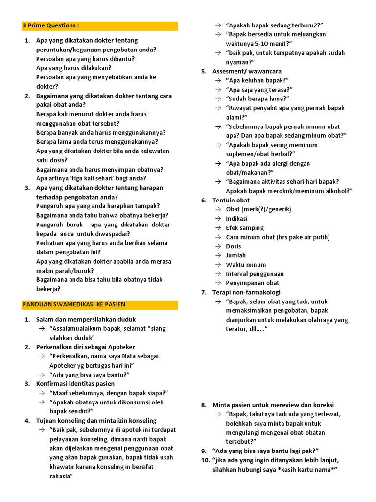 3 Prime Questions Konseling | PDF