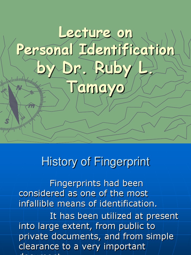 Personal Identification | PDF | Fingerprint | Skin