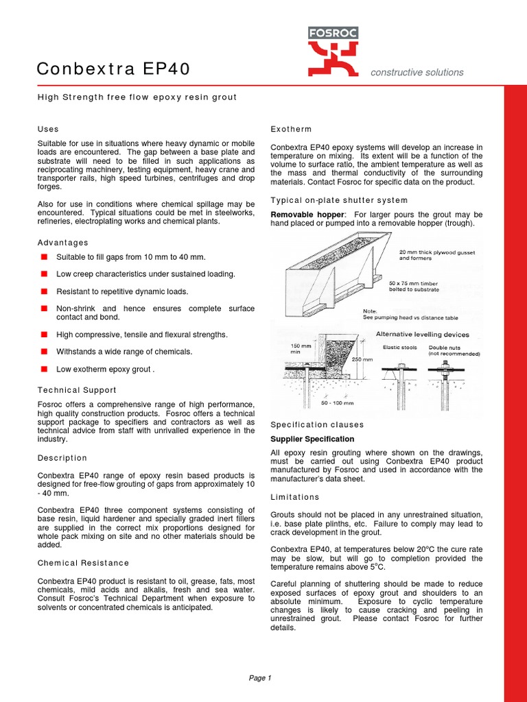 Conbextra Ep40 | Download Free PDF | Epoxy | Concrete