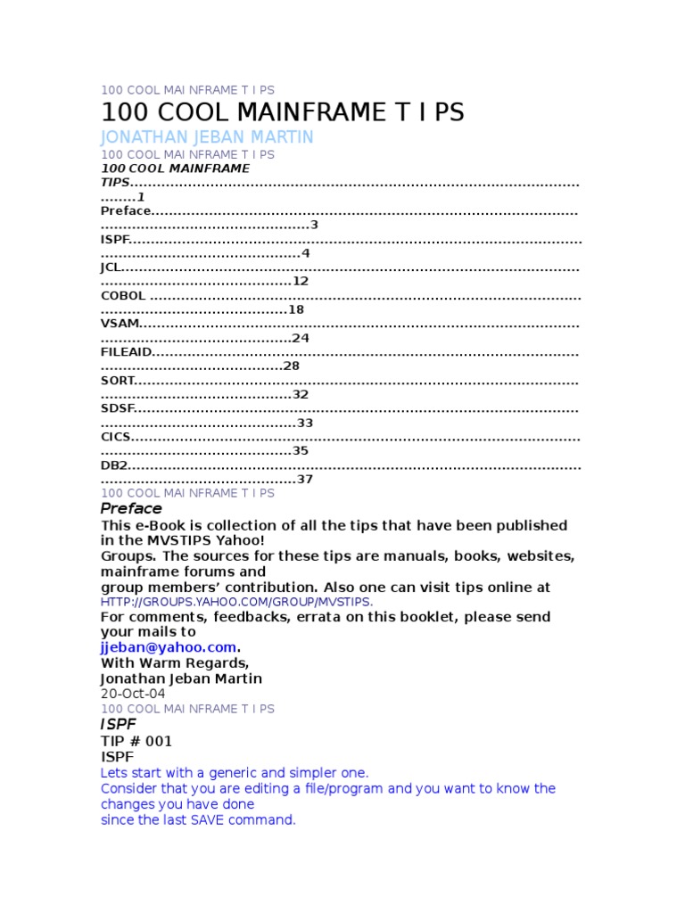 100 Cool Mainframe T I PS: Jonathan Jeban Martin | PDF | Operating ...