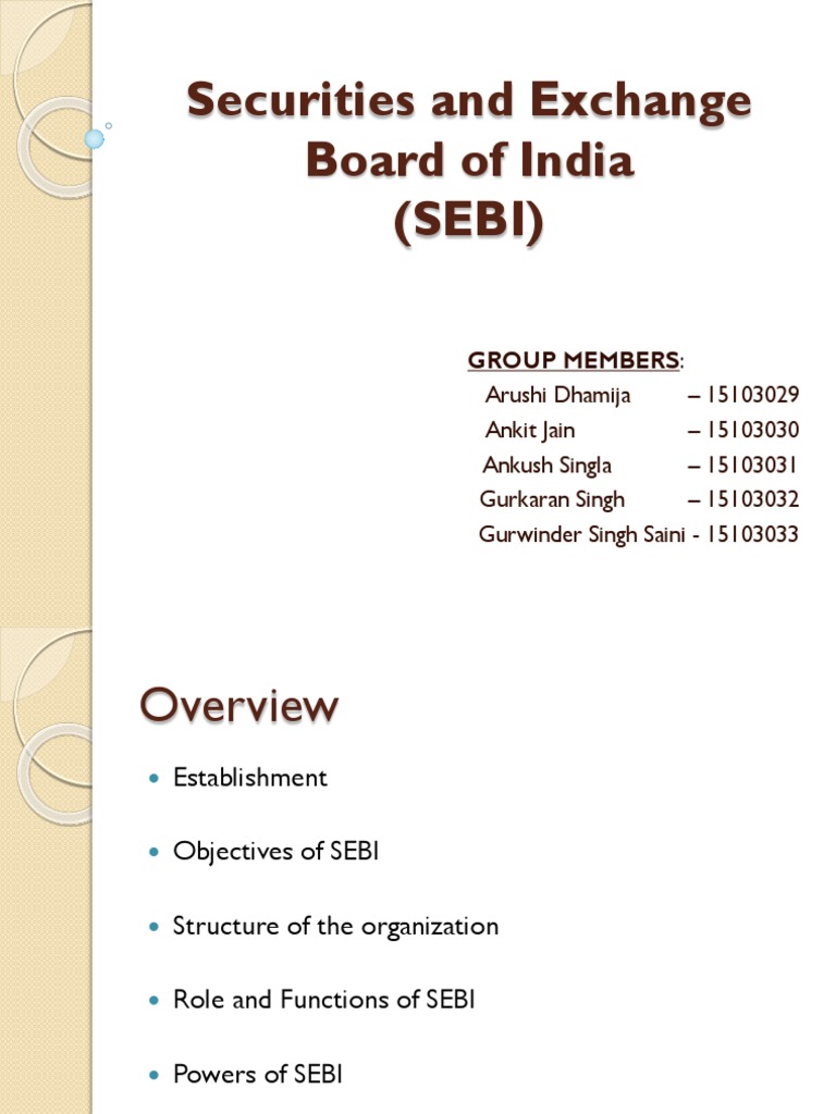 Securities and Exchange Board of India (SEBI) : Group Members ...