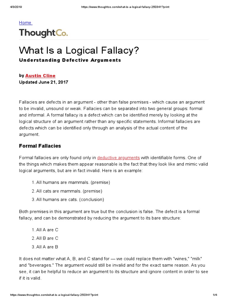 Understanding Logical Fallacies | PDF | Argument | Fallacy