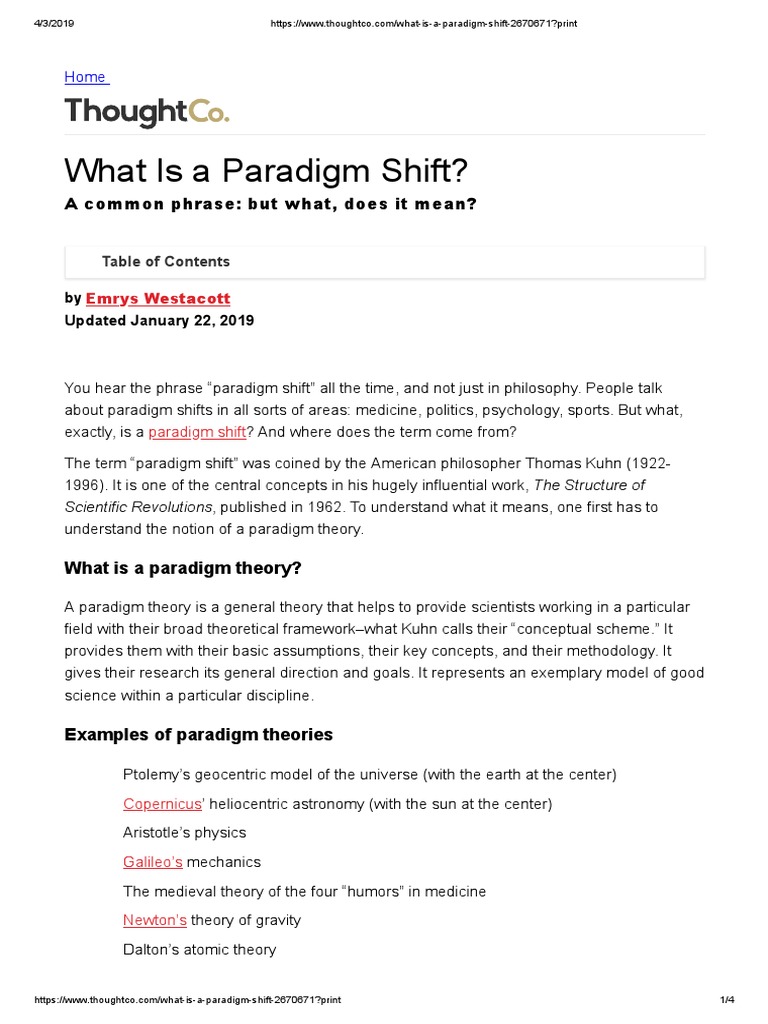 Paradigm Shift Examples