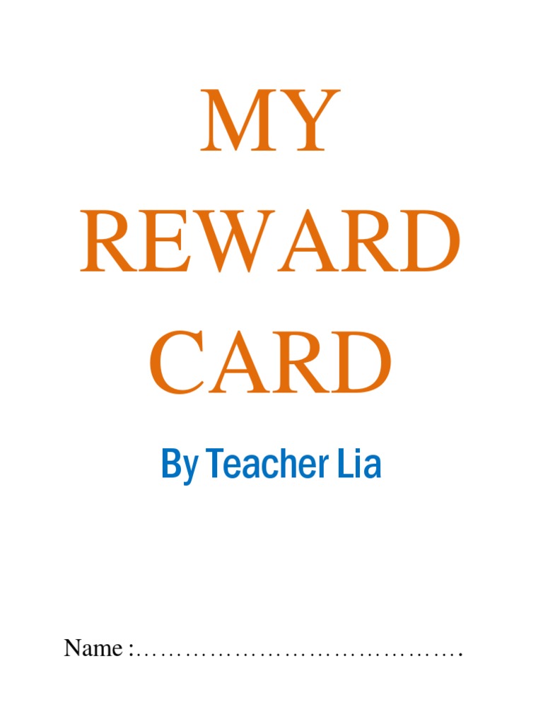 Student Reward Card Template | PDF