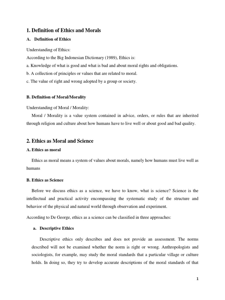 Definition of Ethics and Morals | PDF | Value (Ethics) | Morality