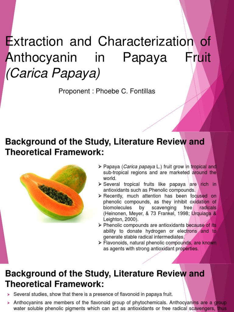 Extraction and Characterization of Anthocyanin in Papaya Fruit (Autosaved) | PDF | Antioxidant ...