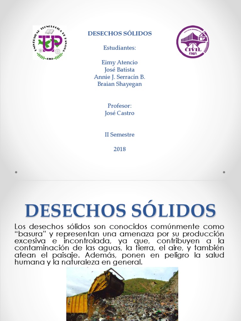 Desechos Solidos | PDF | Residuos | Vertedero