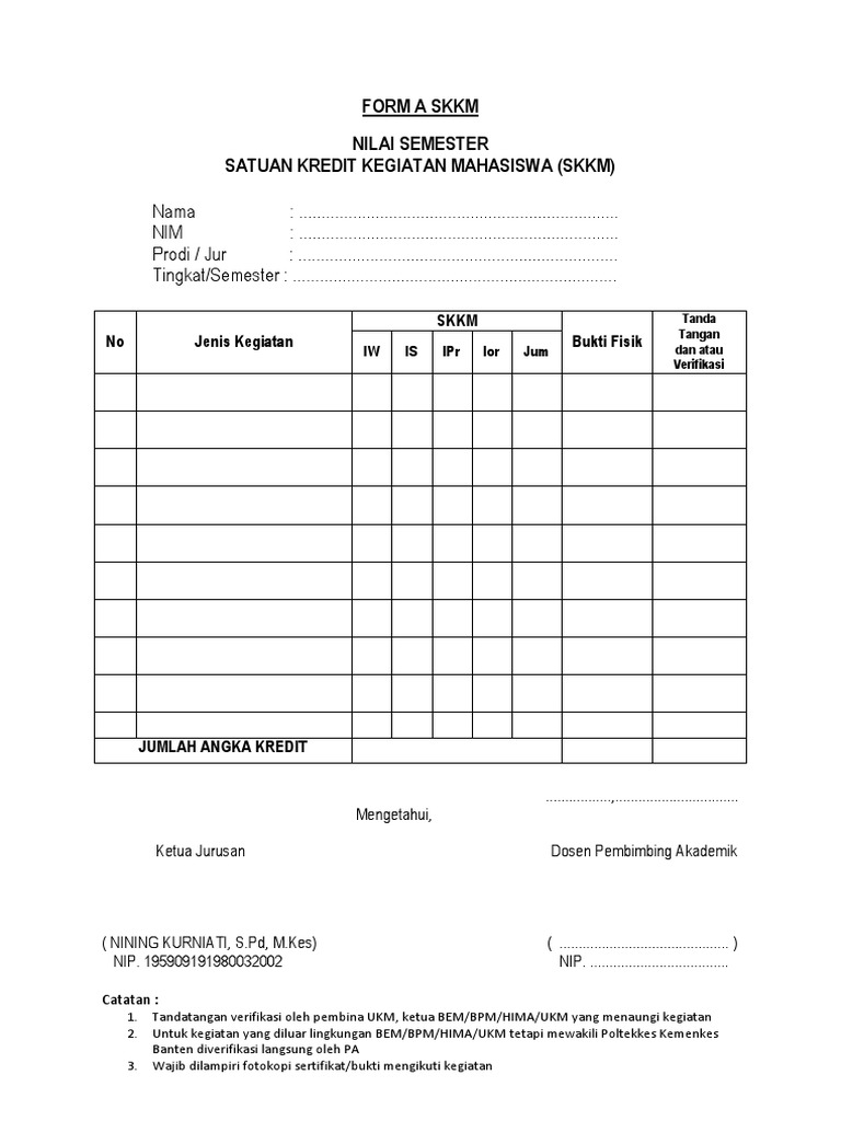 Form A SKKM | PDF