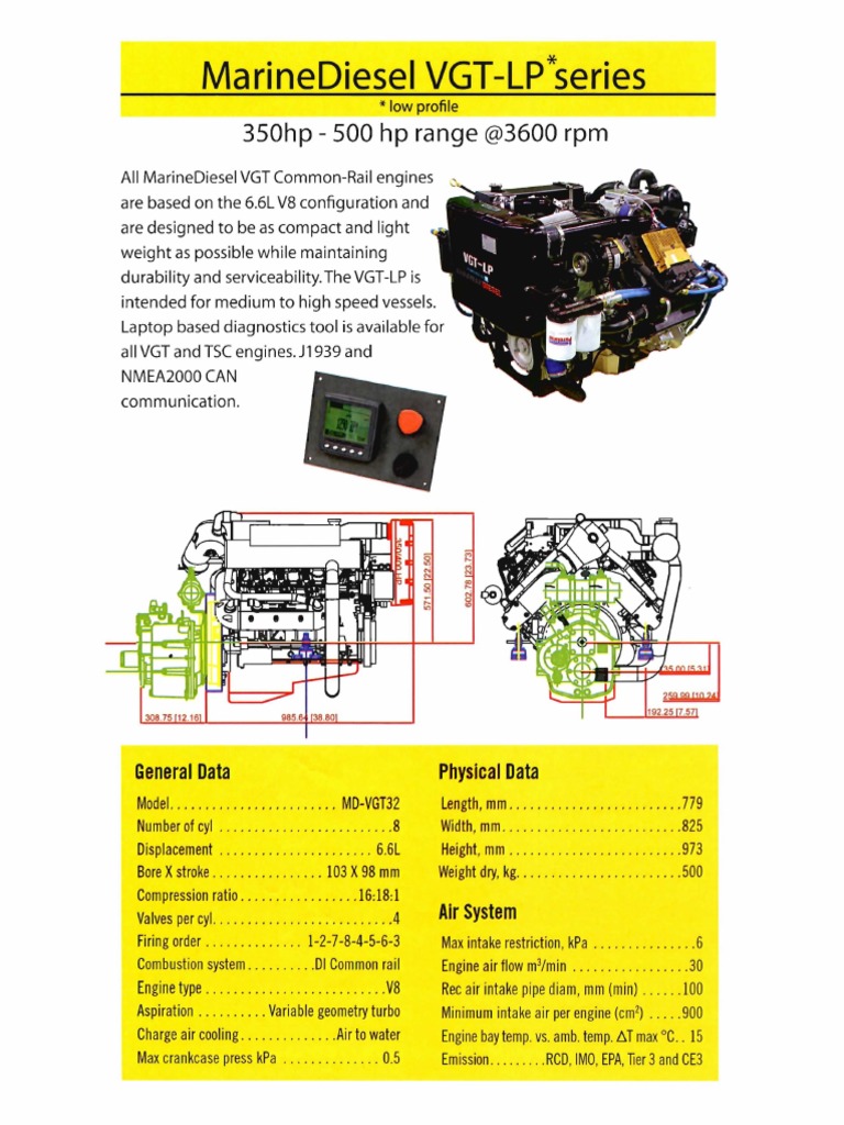 Marinediesel Duramax 300 HP 500 HP | PDF | Engines | Diesel Engine