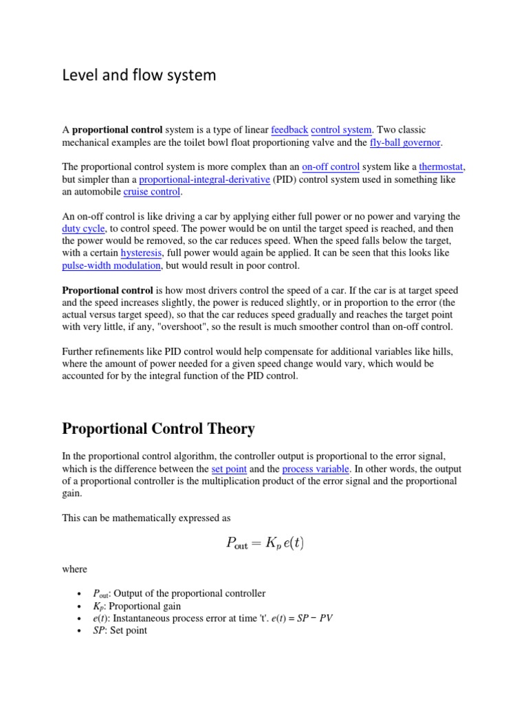 Level and Flow System | PDF | Control Theory | Control System