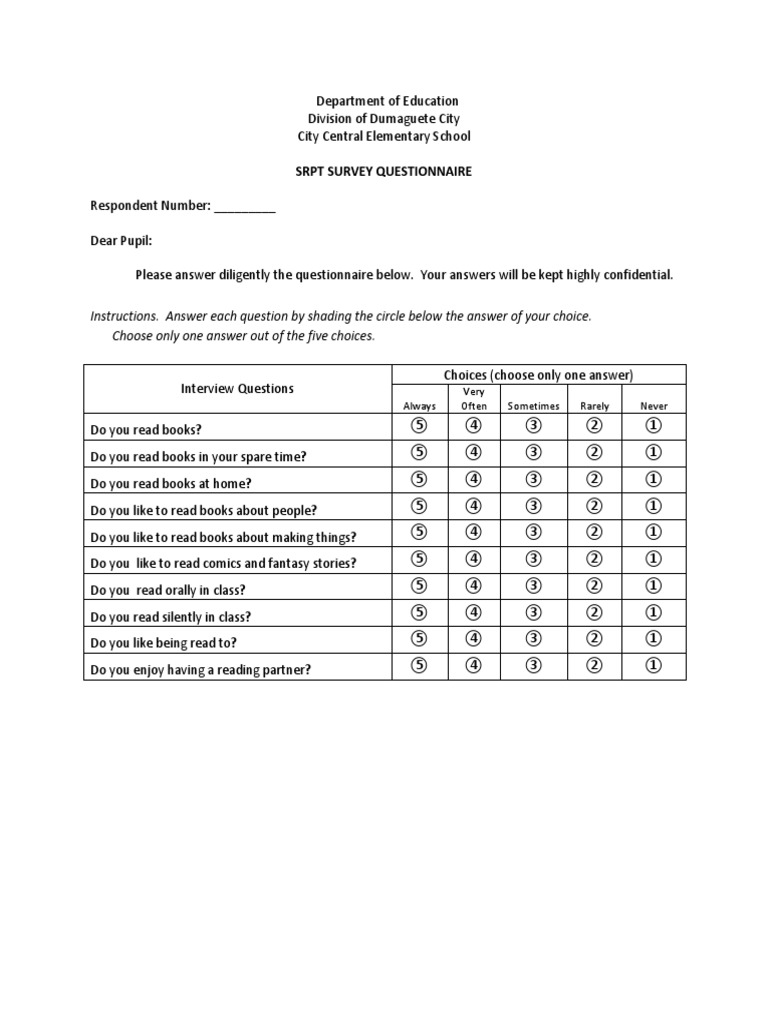 Instructions. Answer Each Question by Shading The Circle Below The ...