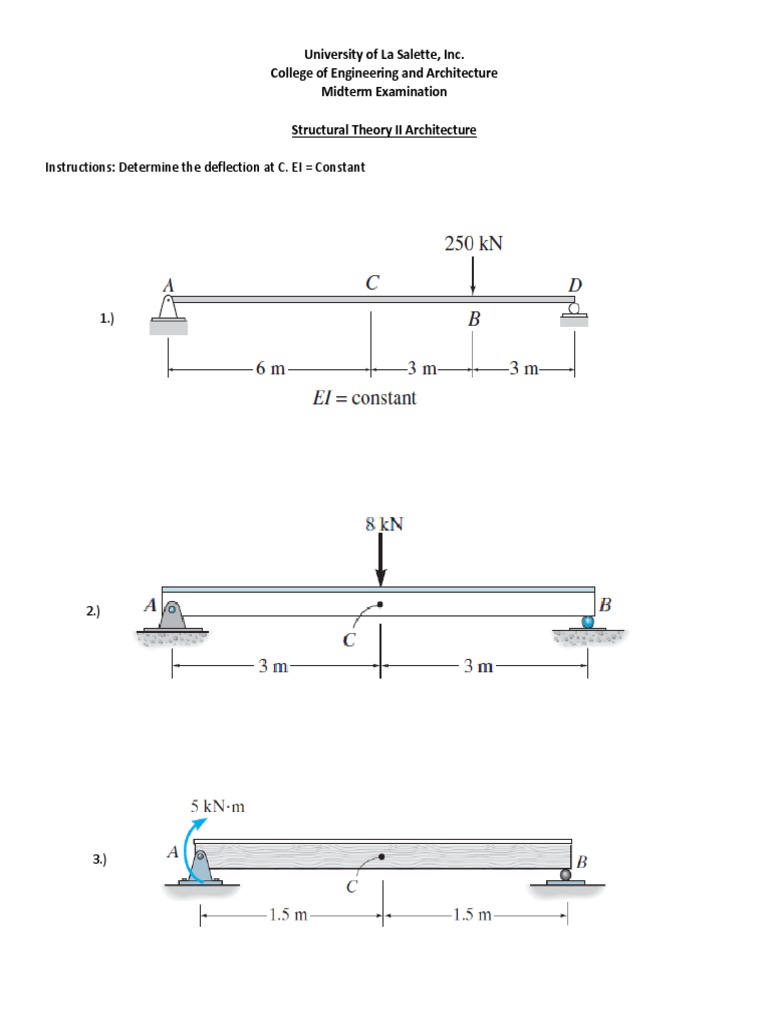 Determining Deflection at Point C on a Beam Subjected to a Uniformly ...
