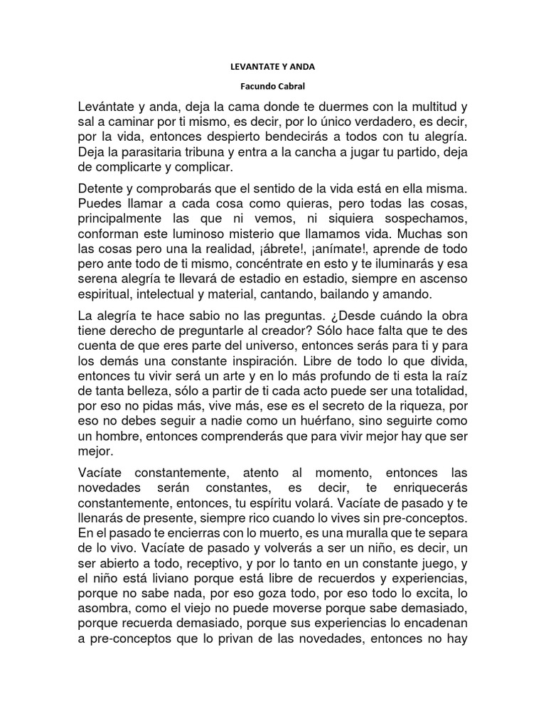Levantate y Anda | PDF | Soledad | Vida