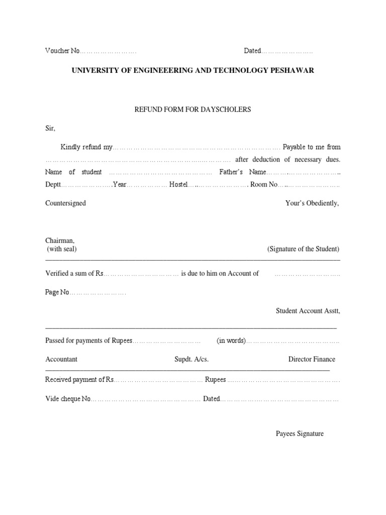 Library Refund Form | PDF | Payments | Services (Economics)