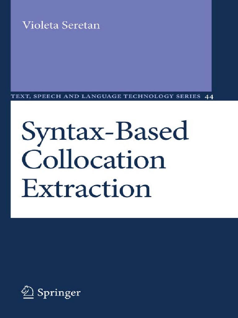 (Violeta Seretan) Syntax-Based Collocation Extract (B-Ok - CC) PDF | PDF | Parsing | Idiom