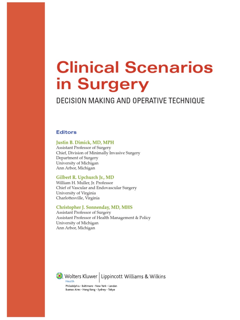 Clinical Scenarios in Surgery - Decision Making and Operative Technique ...