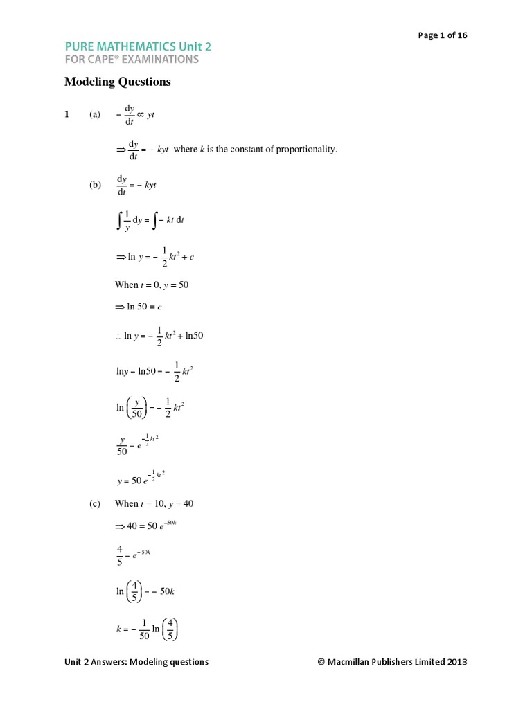 Modeling Questions Answers | PDF | Physical Quantities | Mathematical ...