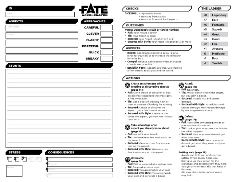 Fate System Action Mechanics Guide | PDF