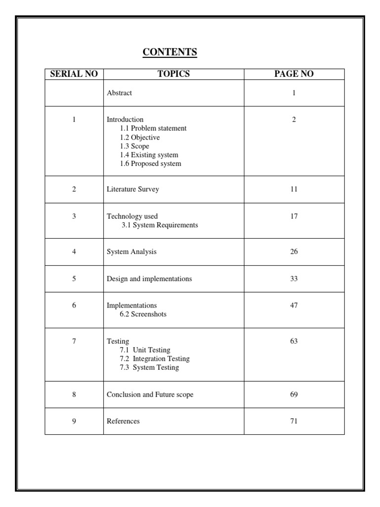 Document Contents Overview | PDF