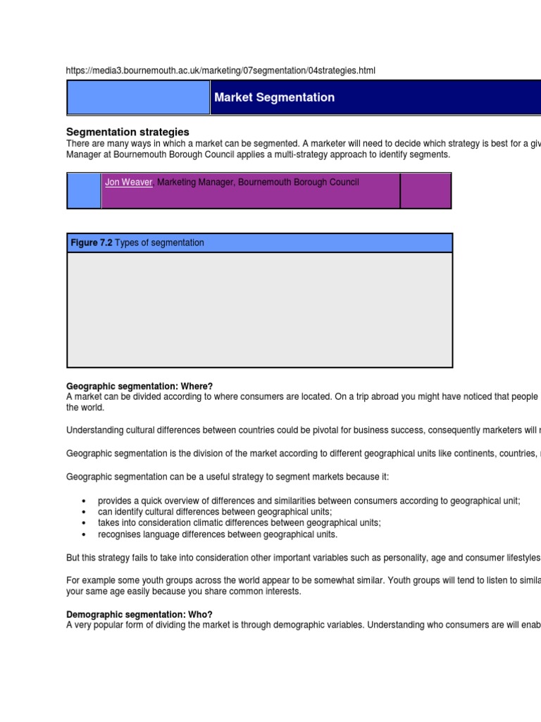 Segmentation Notes Pdf Market Segmentation Marketing