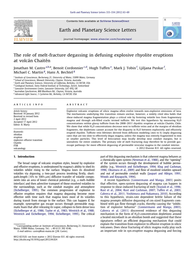A LiDAR Survey of Stromboli Volcano - Emi | PDF | Types Of Volcanic ...