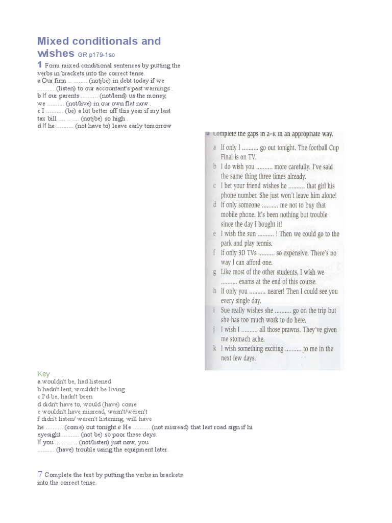Conditionals and I Wish | PDF | Grammar | Syntax