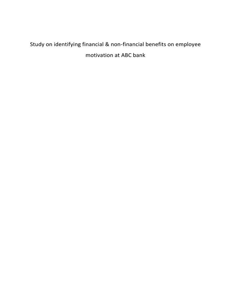 Study On Identifying Financial & Non-Financial Benefits On Employee ...