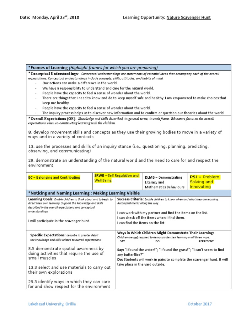 Frames of Learning (Highlight Frames For Which You Are Preparing) | PDF ...