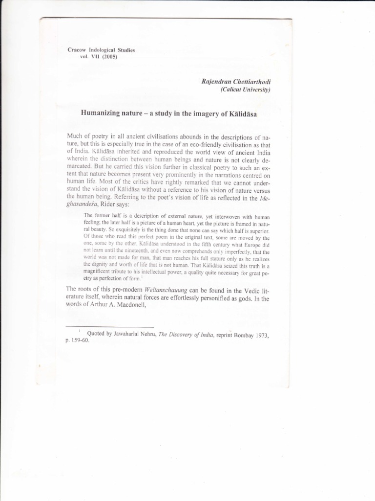 Humanizing Nature-A Study in The Imagery PDF | PDF | Poetry