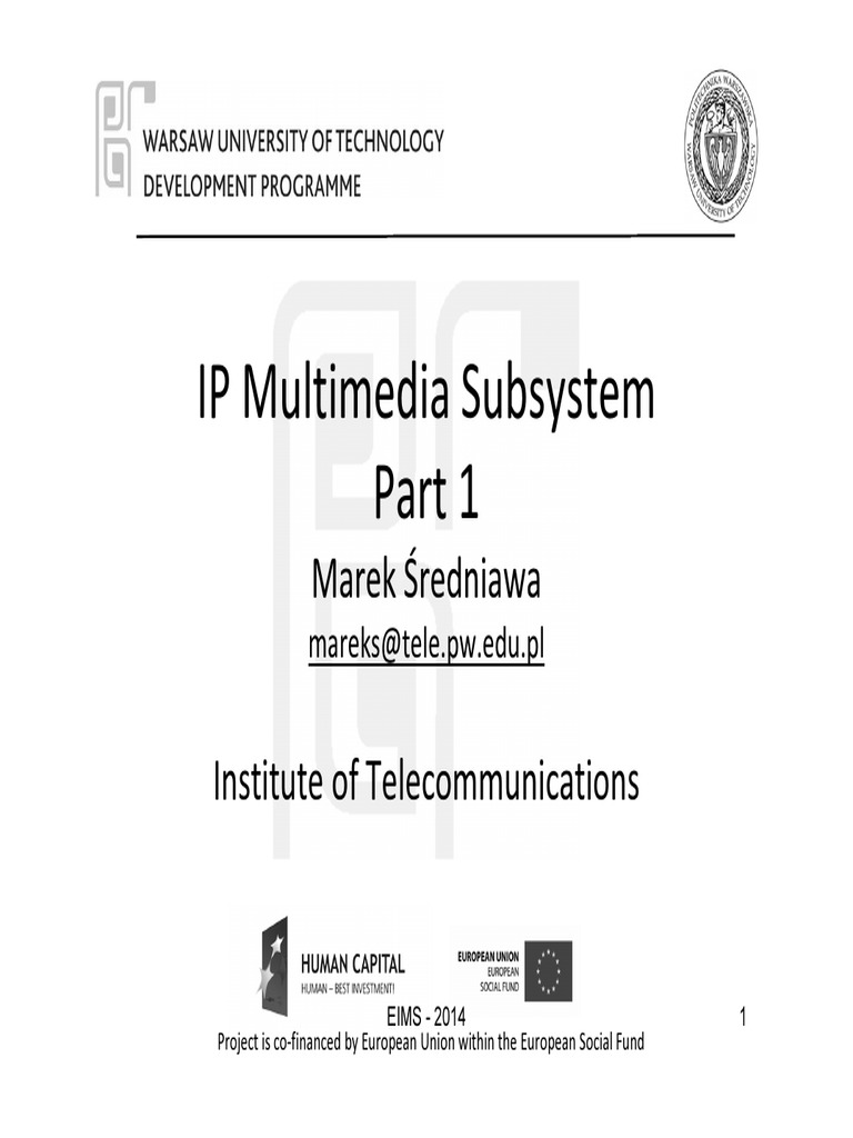 IP Multimedia Subsystem: Marek Średniawa | PDF | Ip Multimedia Subsystem | Session Initiation ...