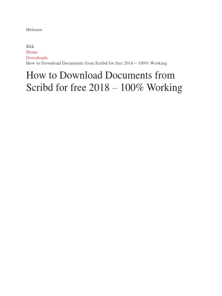 How To Download Documents From Scribd For Free 2018 - 100% Working | PDF