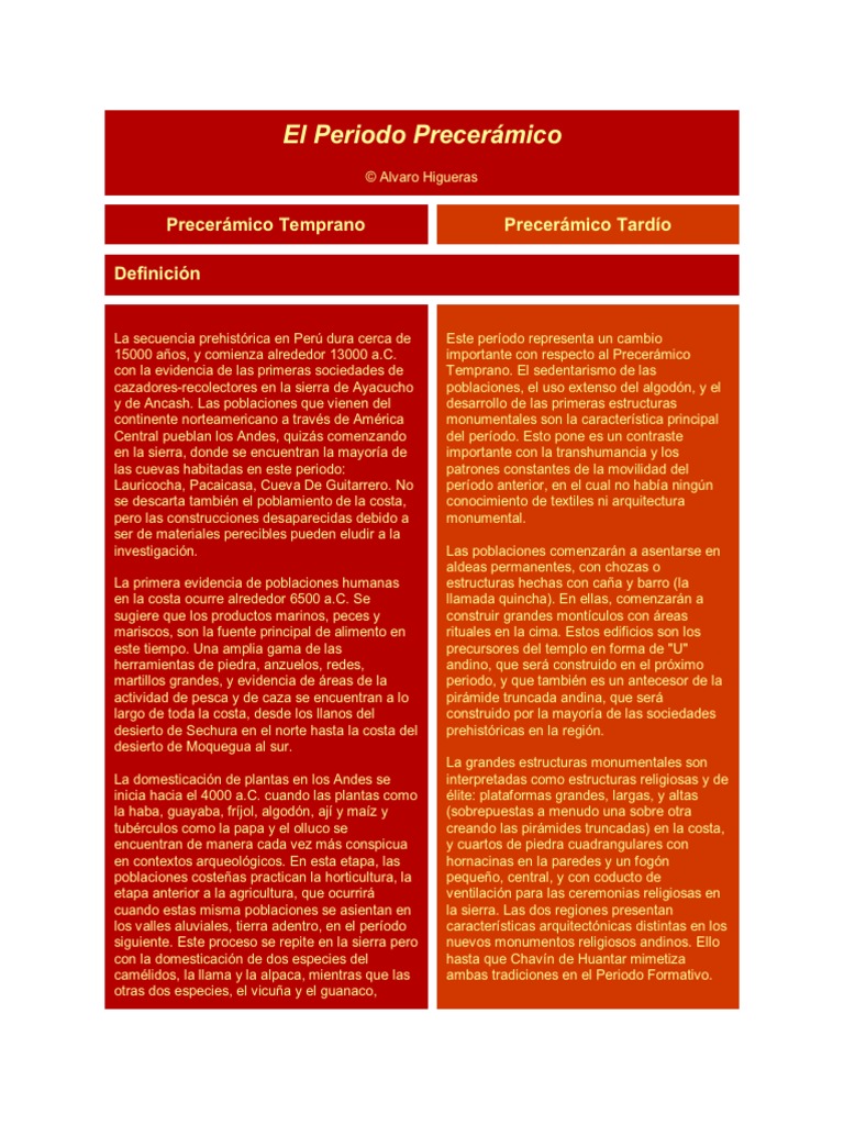 51648317 El Periodo Preceramico | Era precolombina | Arqueologia De Las ...