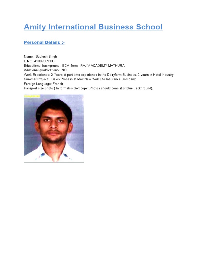 Student Profile: Bablesh Singh | PDF